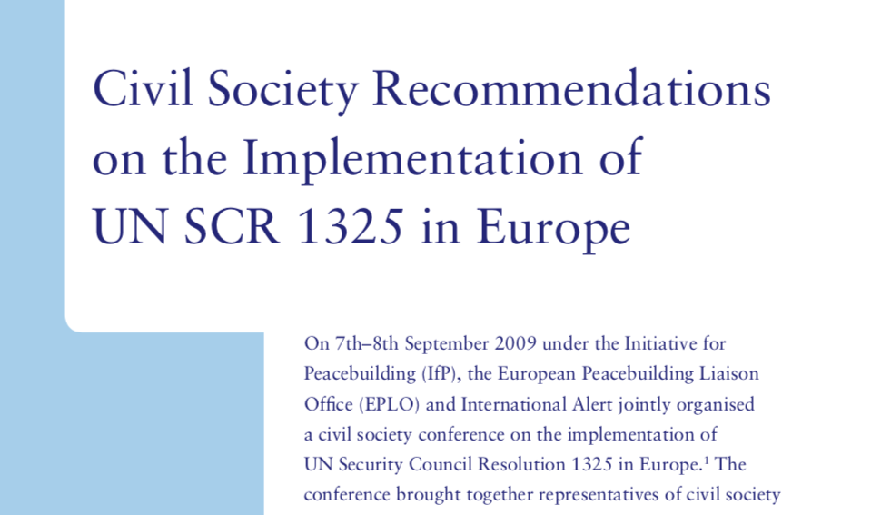 UNSCR 1325 in Europe | The Kvinna till Kvinna Foundation